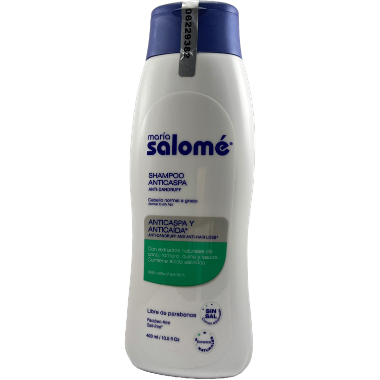 🧼 María Salomé – Shampoo Anticaspa (400 mL) – Distrivida